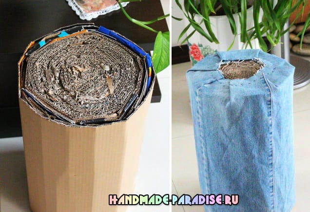 Kot pantolon ve kartondan yapılmış DIY Tabure yapımı - Elişi Deryası